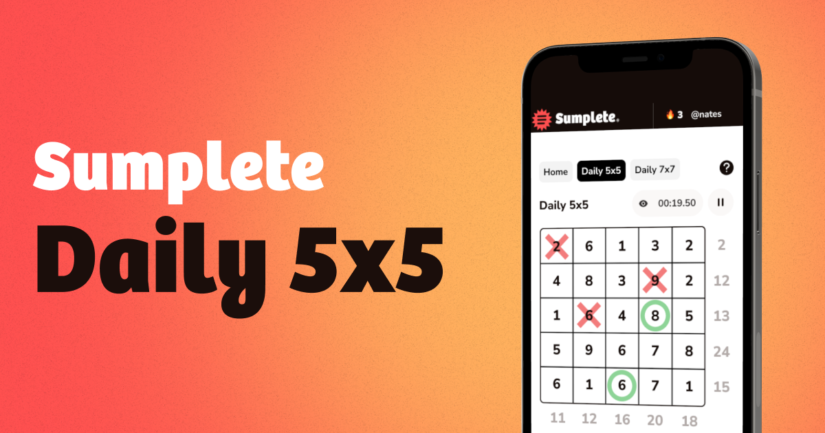 Today’s Daily Number Puzzle – Play Sumplete Now