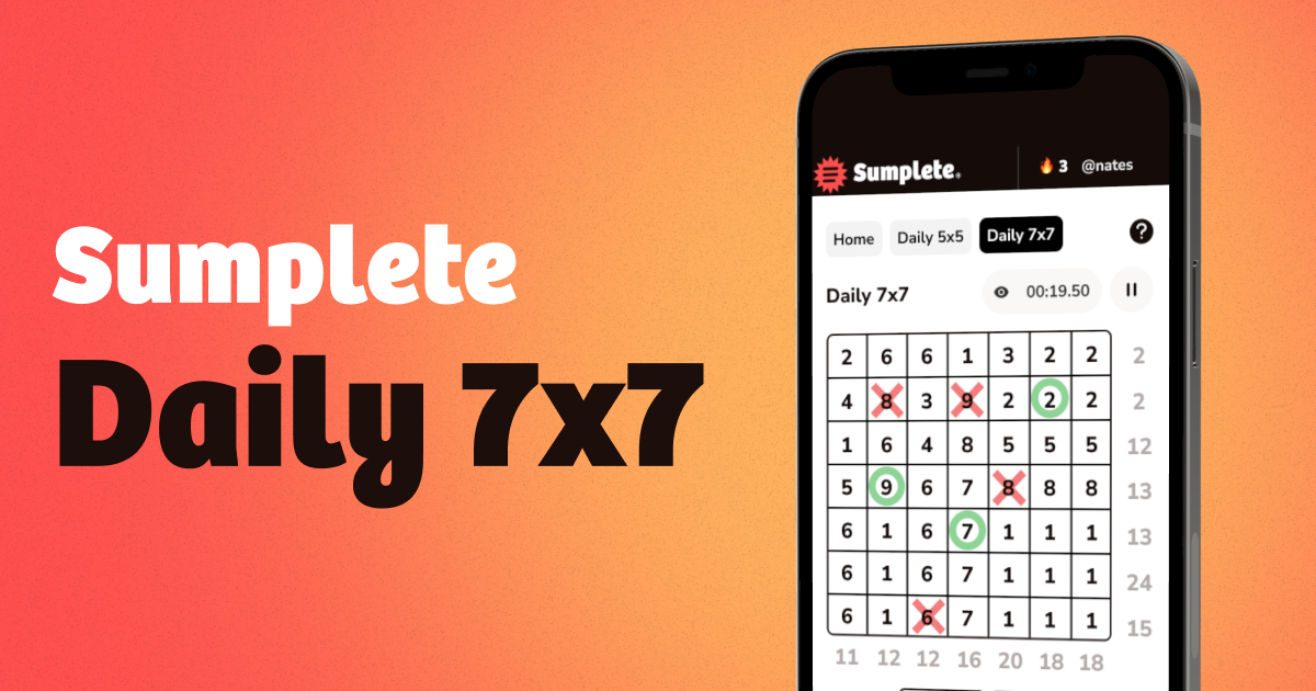 Sumplete 7×7 – January 15, 2026 Puzzle | Daily Challenge